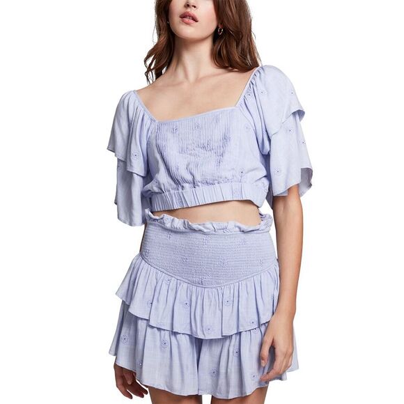 Chaser | Tops | Chaser Flutter Sleeve Crop Top | Poshmark